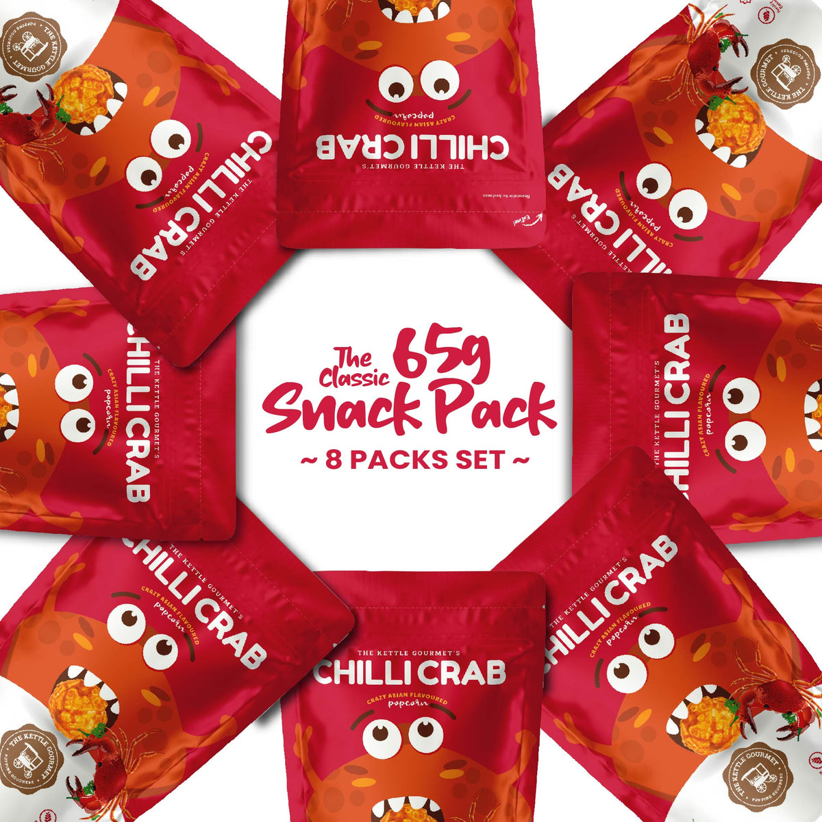 Chilli Crab (8-pack Set) | Gourmet Popcorn Snacks Delivery